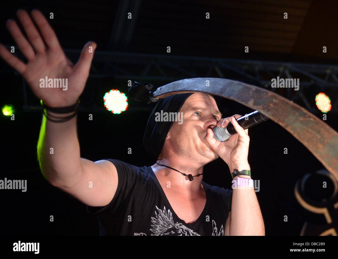 Singer Holly Loose of the band Letzte Instanz is pictured on a stage of ...