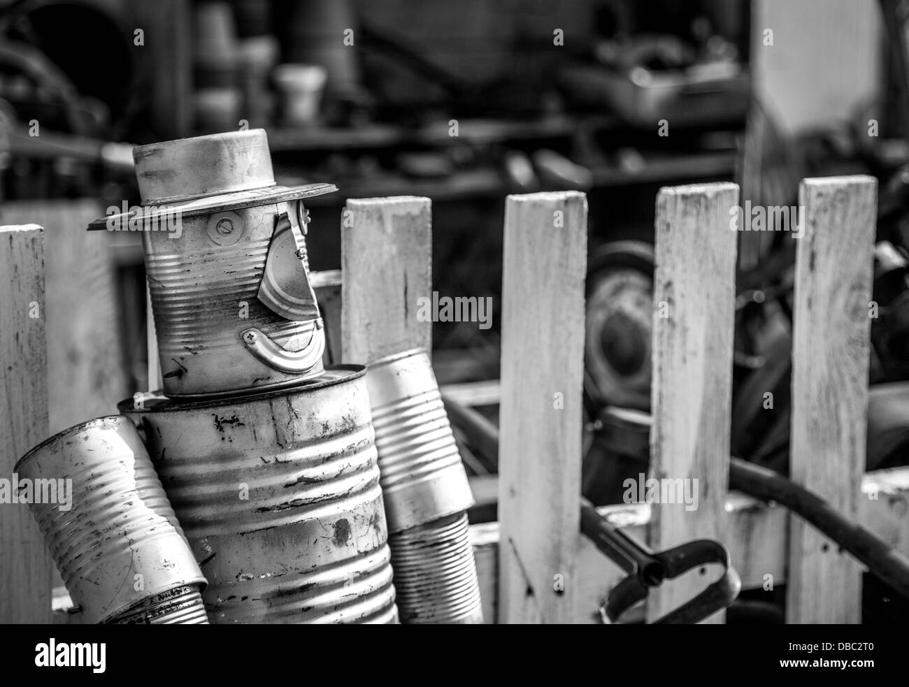 Tin man made of cans Stock Photo - Alamy