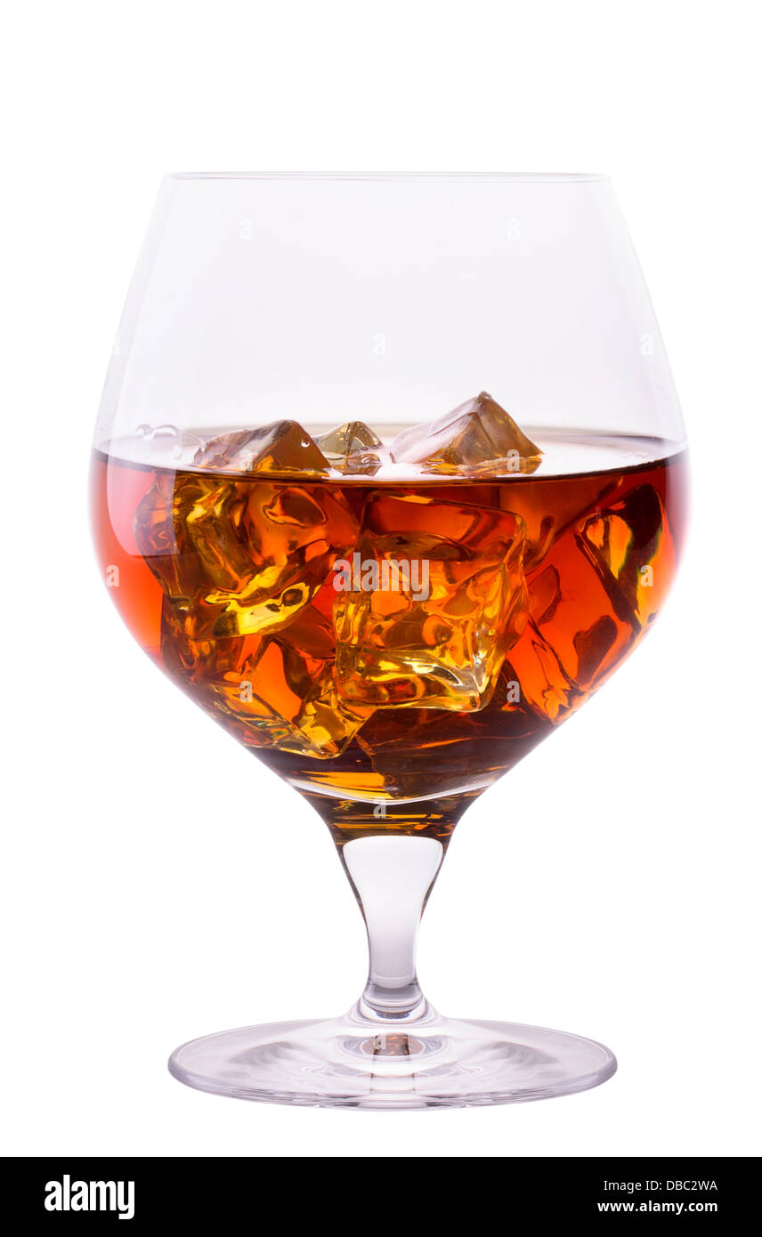 Cognac or brandy isolated on white background Stock Photo - Alamy