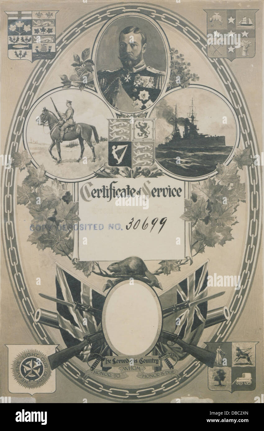 A certificate of service document, officially acknowledging an ...