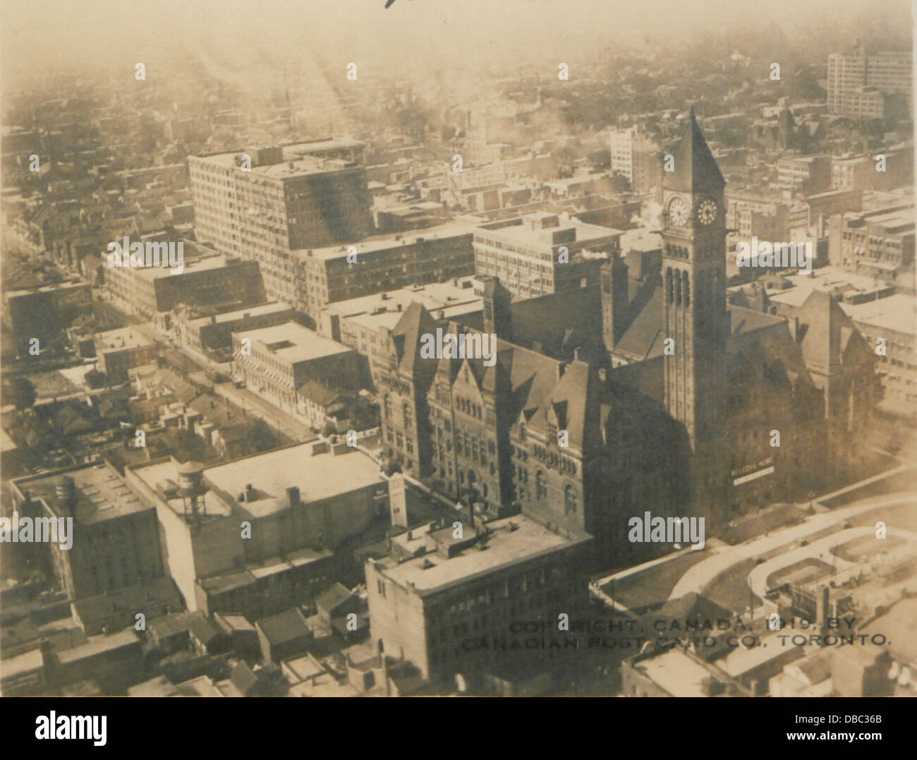 This aerial photograph shows Toronto's City Hall from the perspective ...