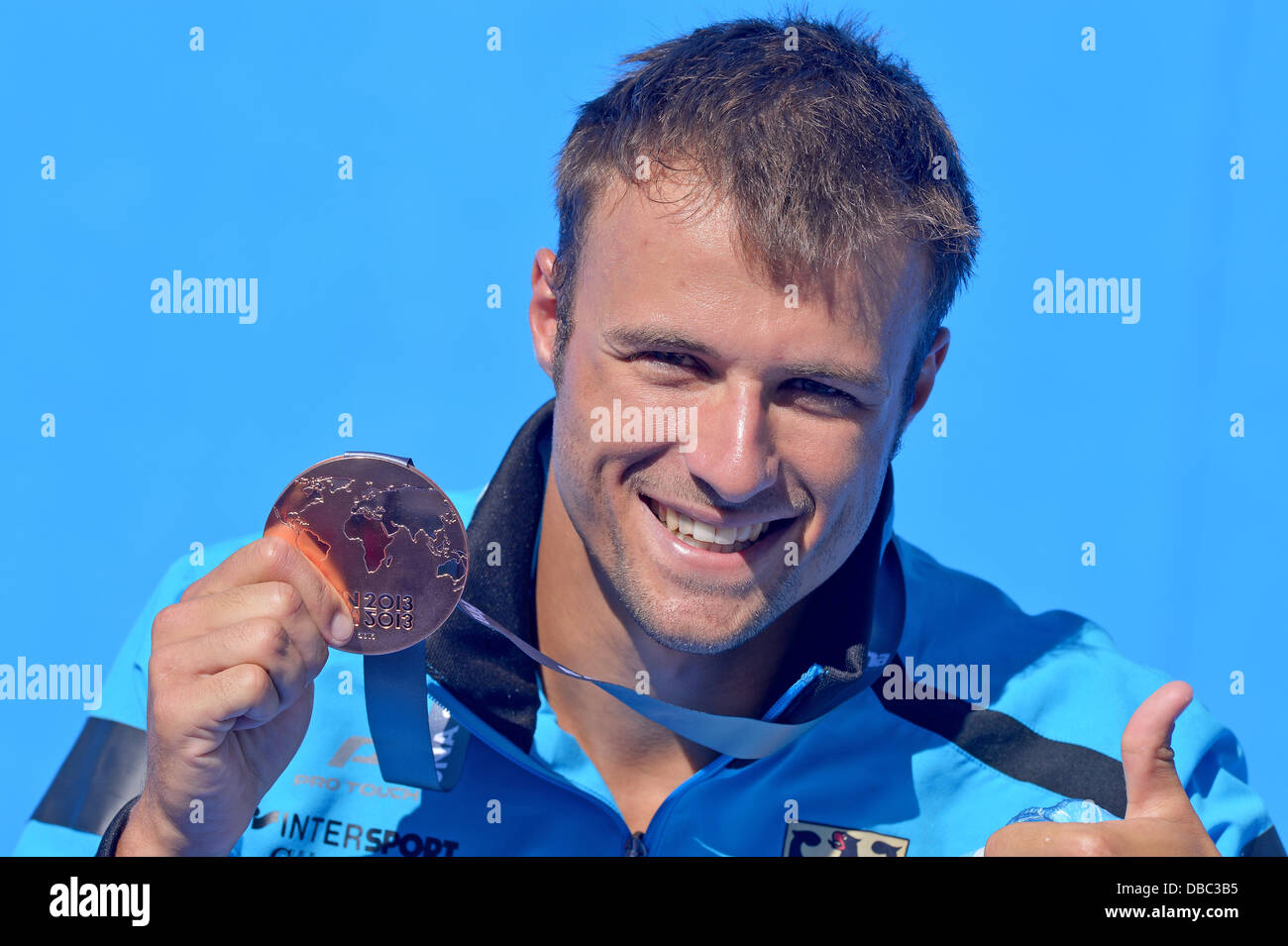 Barcelona, Spain. 28th July, 2013. Bronze Medalist Sascha Klein of ...