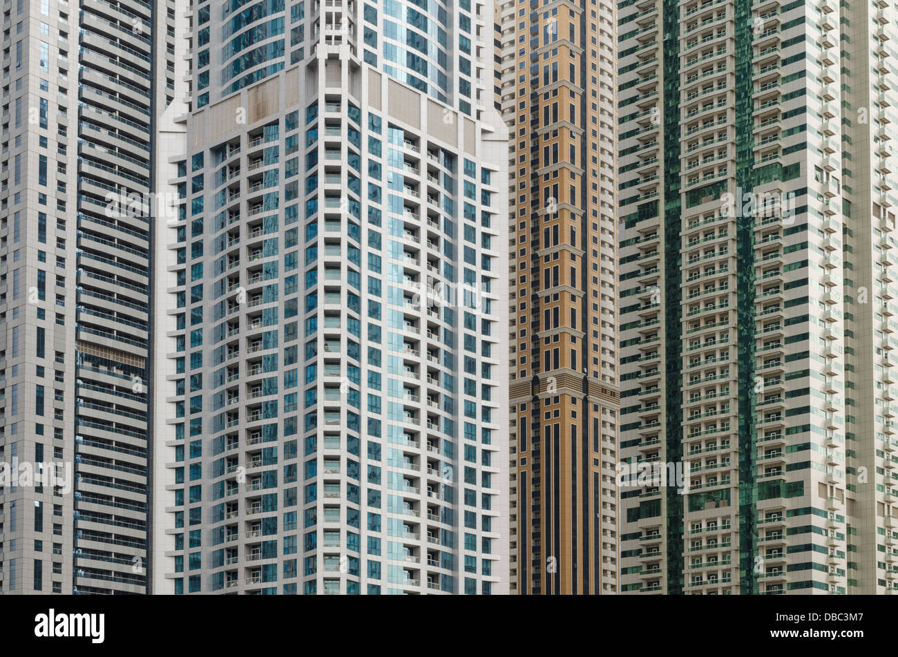 Detail of high rise buildings at Dubai Marina, Dubai, United Arab ...