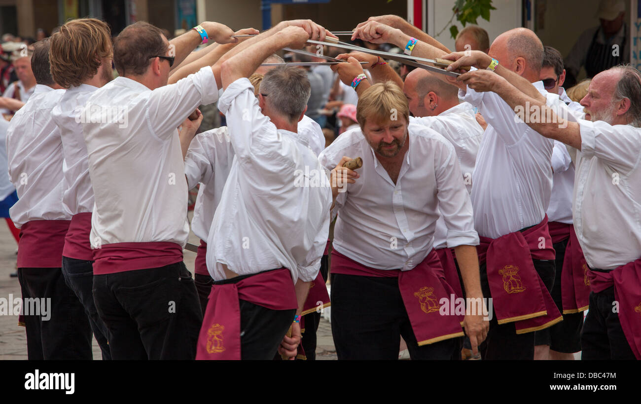 English Morris sword dance Stock Photo - Alamy