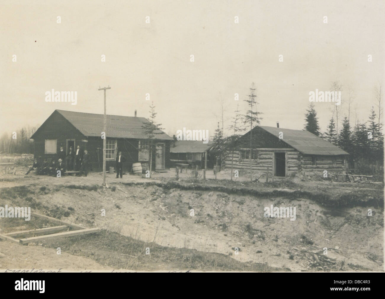 This photograph depicts the town of Englehart, Ontario, as it appeared ...