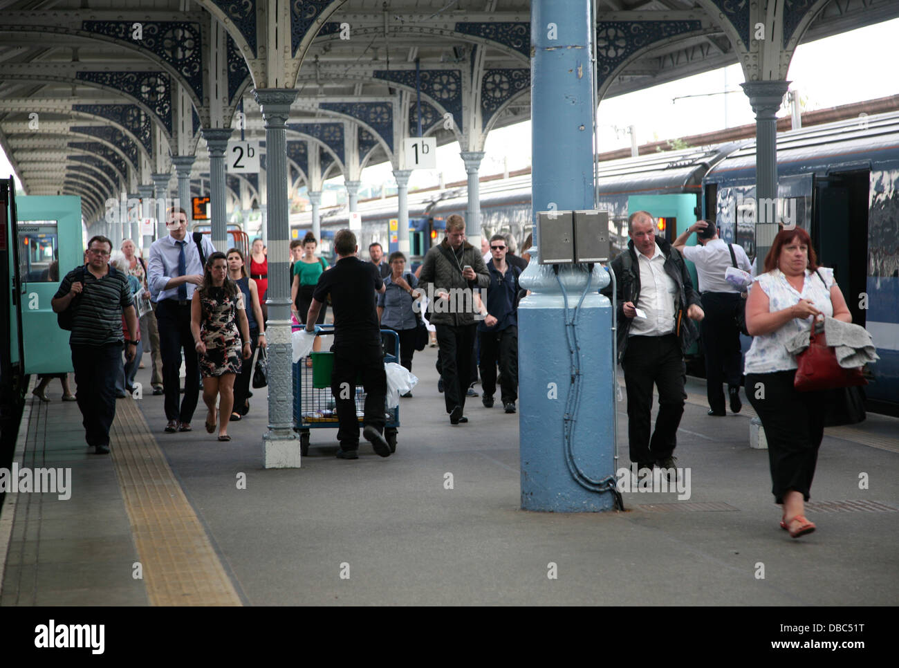People on platform Norwich railway station, Norfolk, England Stock ...