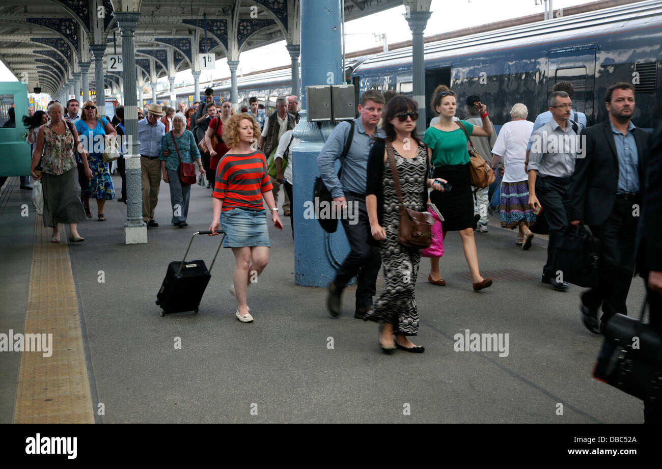 People on platform Norwich railway station, Norfolk, England Stock ...