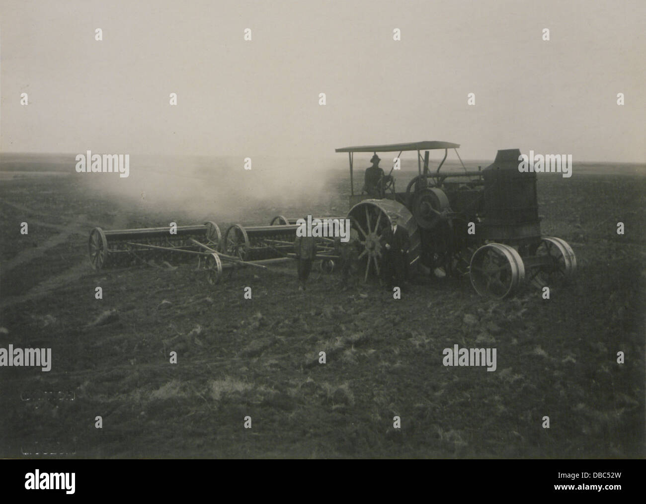 This photograph from Viking, Alberta, shows farming operations by the ...