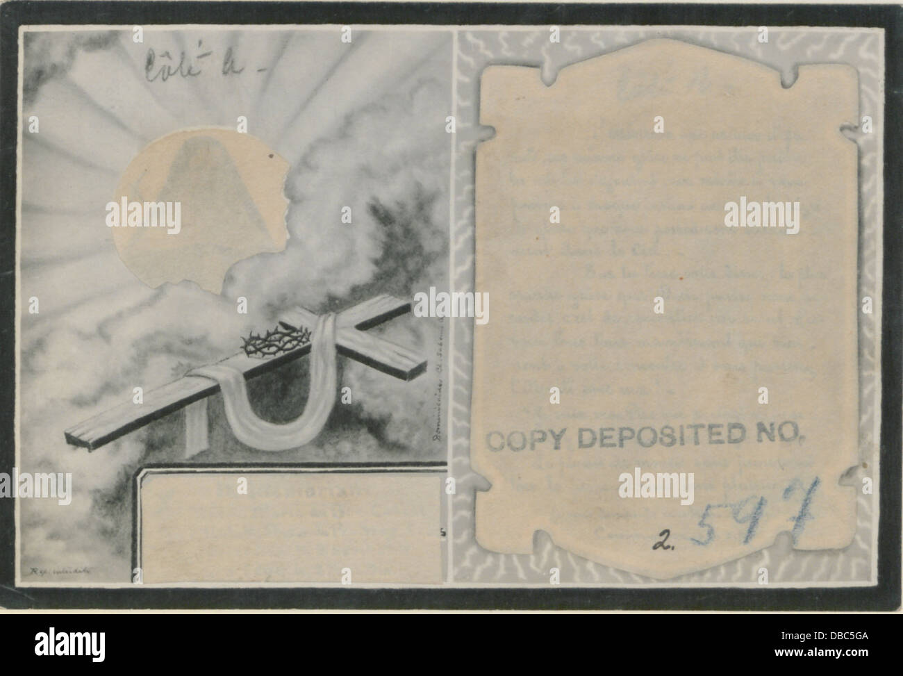 This design represents a traditional funeral card, reflecting the ...