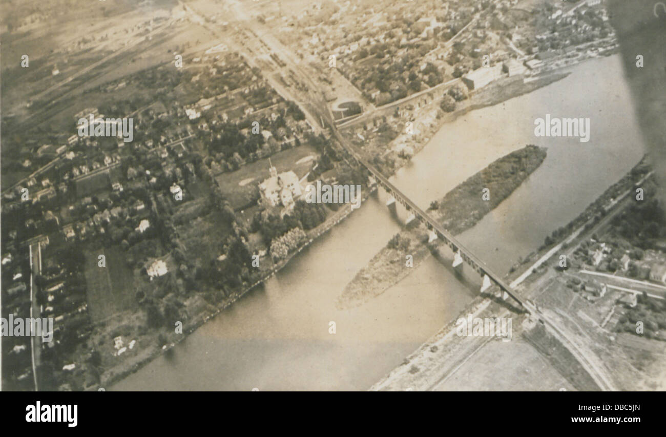 An aerial photograph showing the town of Galt, Ontario. The image ...