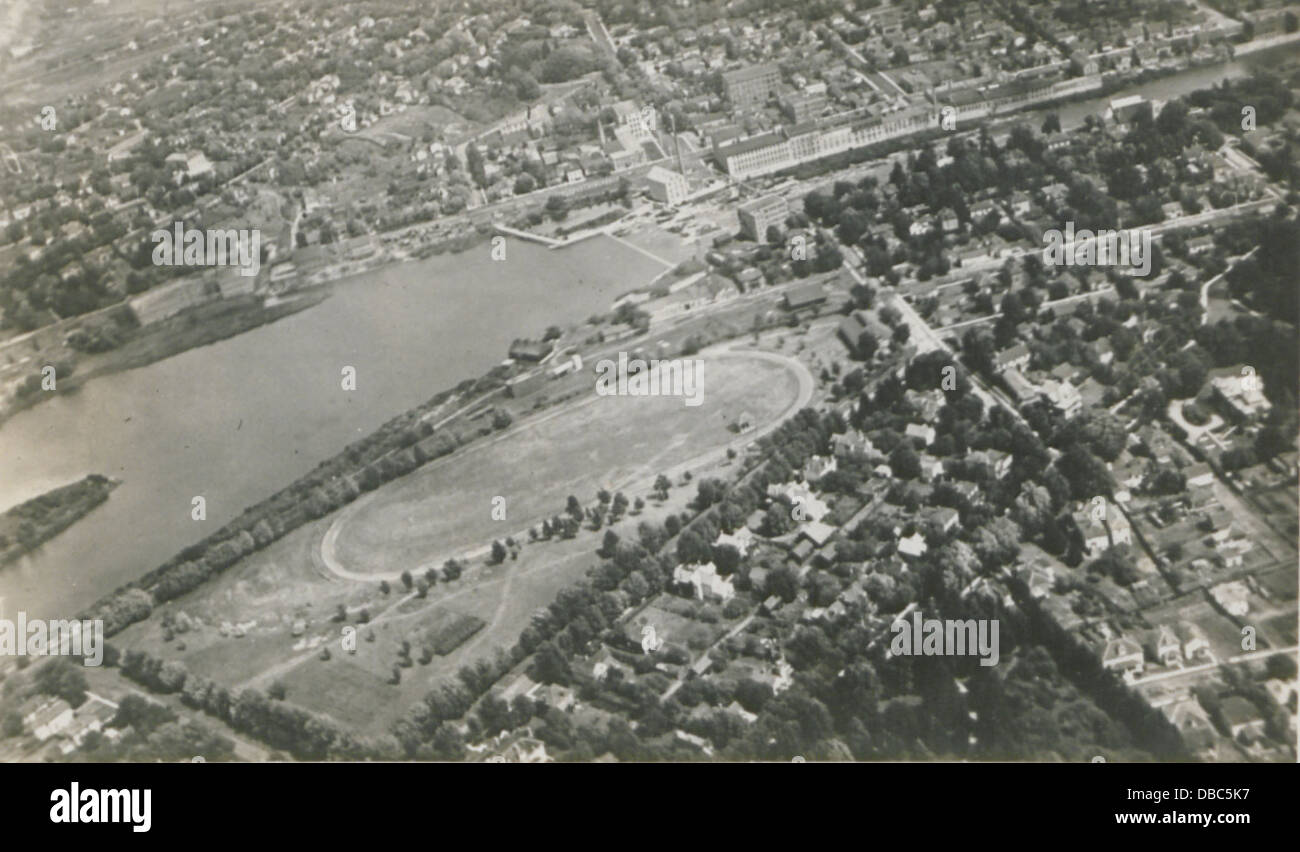 This aerial photograph shows a view of Galt, Ontario, highlighting the ...