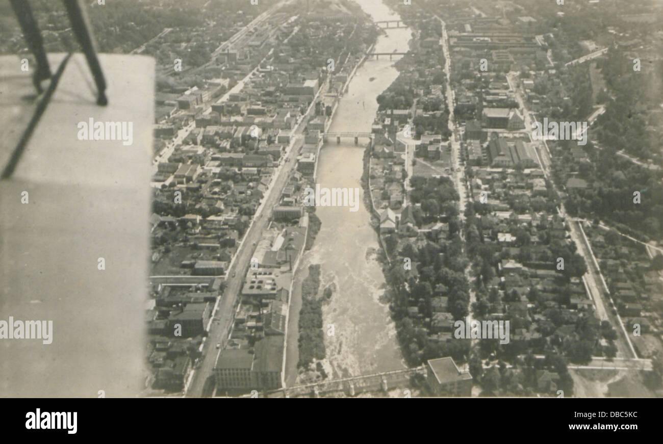 This aerial photograph shows a view of Galt, Ontario, capturing the ...