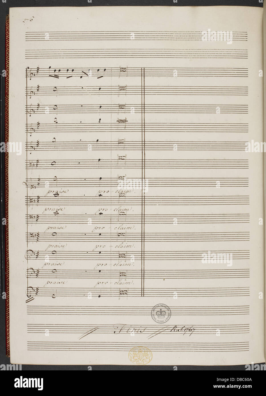 A manuscript of 'Esther' by George Frederick Handel, held at the ...