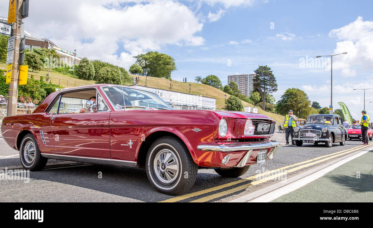 28/07/2013 1966 ford mustang parking at the finish of the London to ...