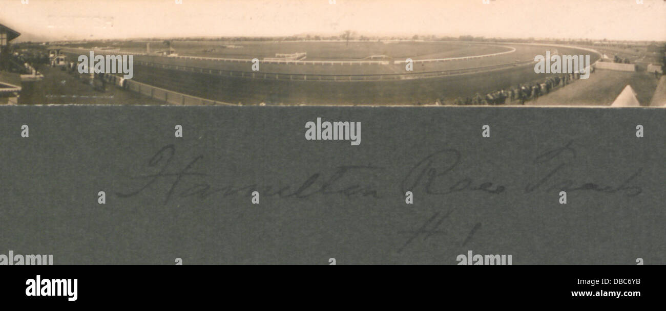 A historical photograph of Hamilton Race Tracks, showing a scene from ...