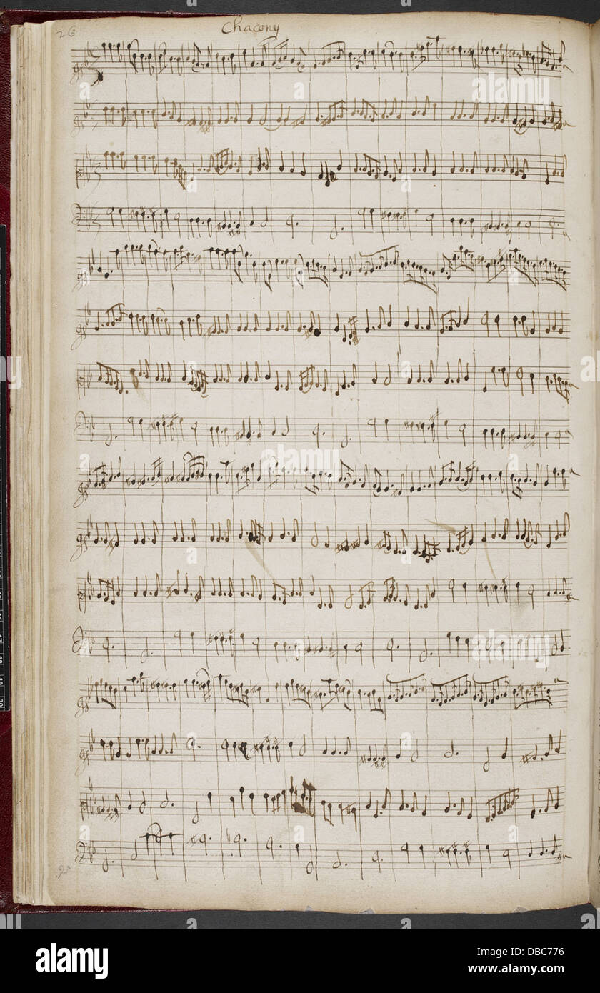 This manuscript contains the Chacony by Henry Purcell, an English ...