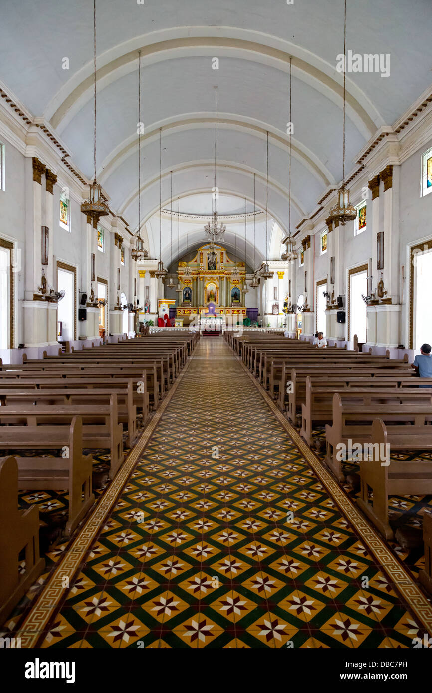 View into a Church in Tagbilaran on Bohol Island, Philippines Stock ...