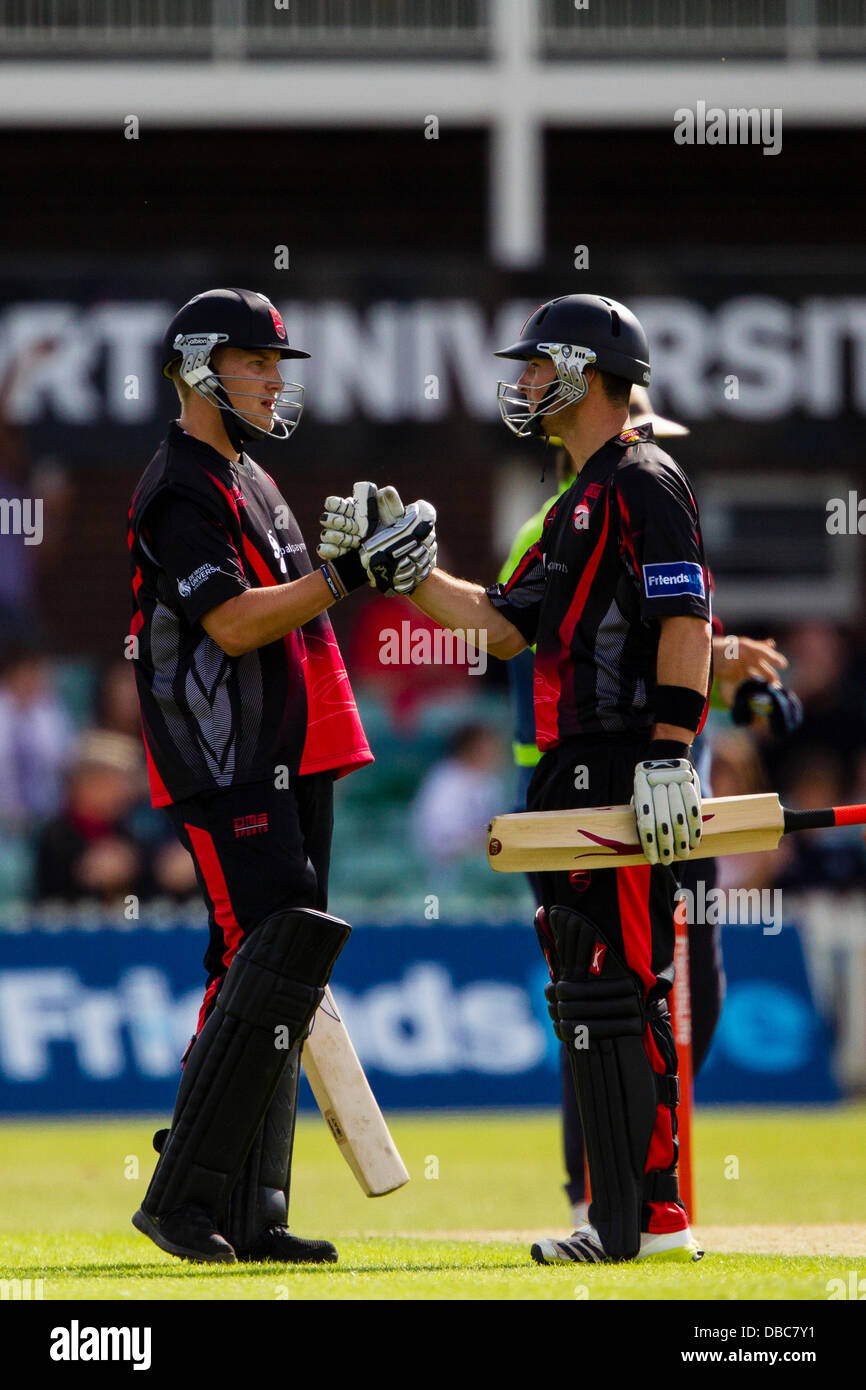 Leicester, UK. Sunday 28th July 2013. Josh Cobb and Greg Smith ...