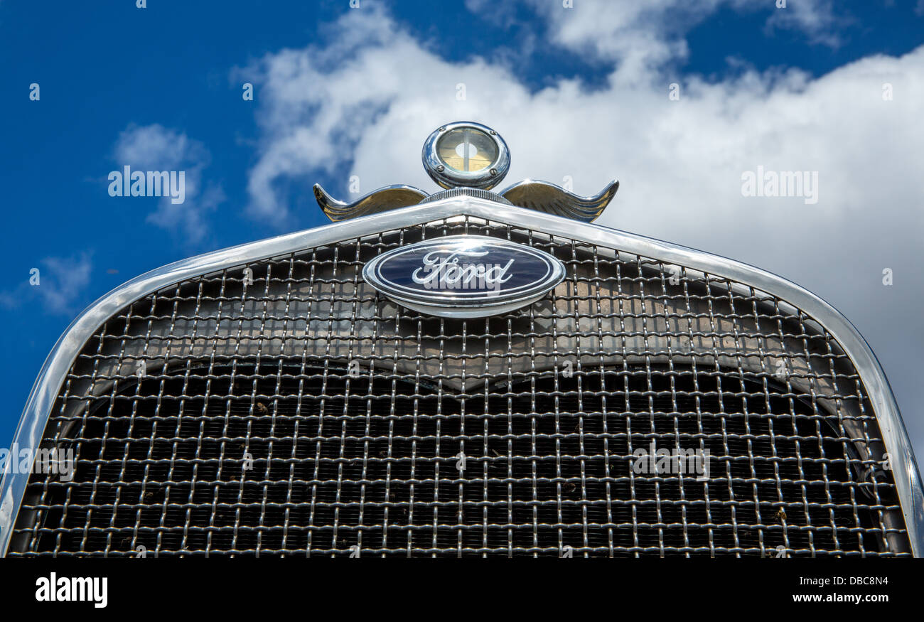 28/07/2013 1930 ford model A, car badge and radiator grille at the ...