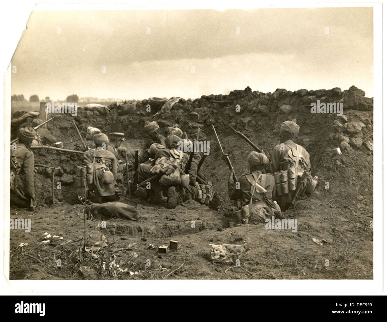 This photograph shows an Indian infantry bombing party in St. Floris ...