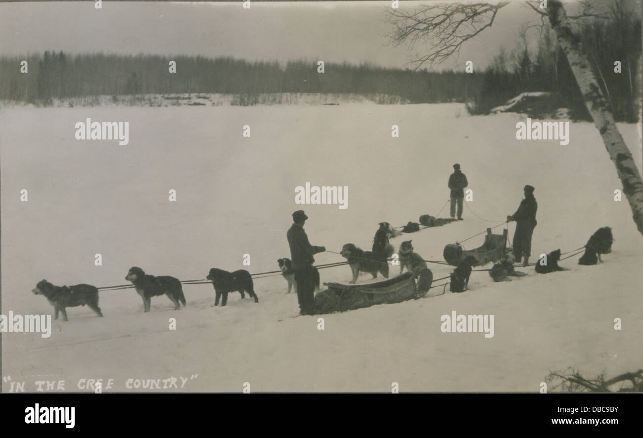 A photograph depicting life in the Cree country, showcasing traditional ...