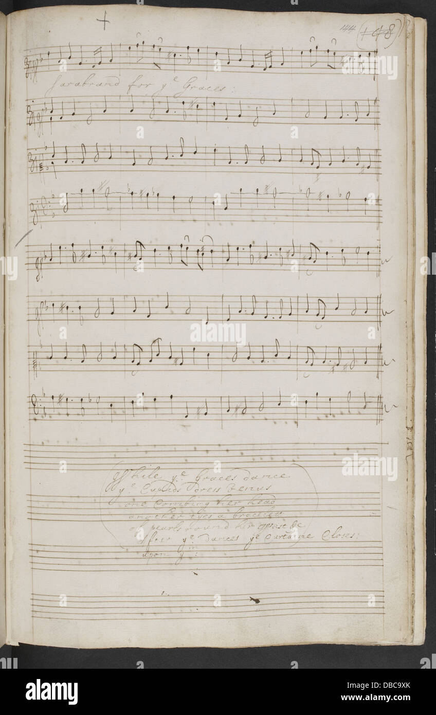 This manuscript, 'Venus and Adonis' by John Blow, is a piece of early ...