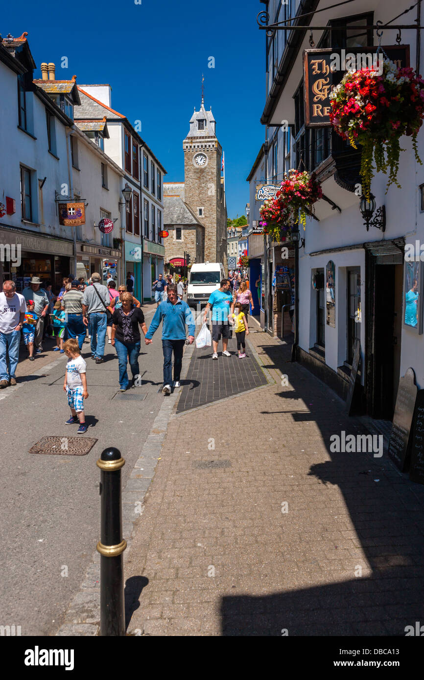 Narrow street in Looe in Cornwall, England, United Kingdom, Europe ...
