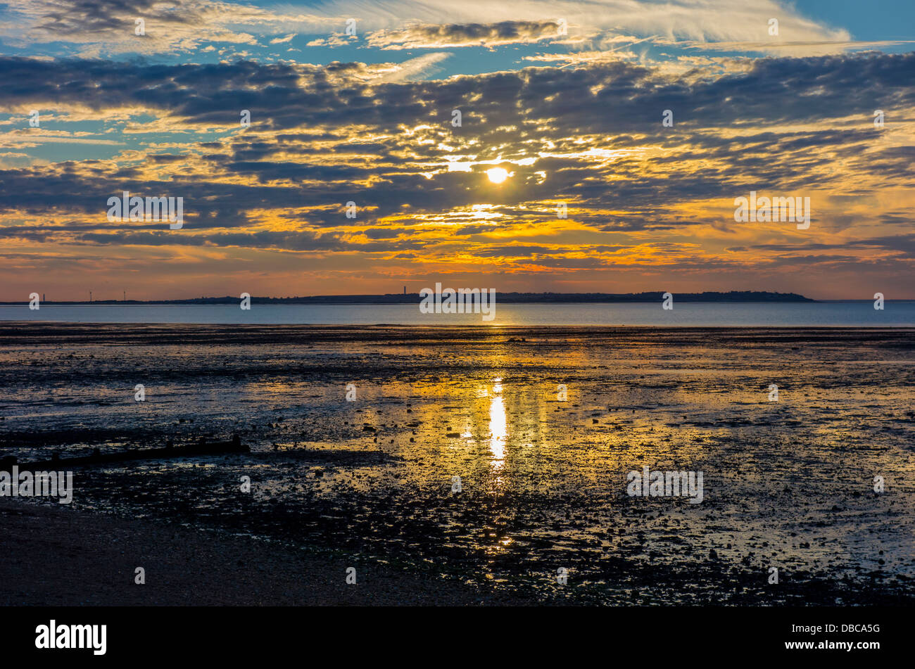 Whitstable Sunset looking across the Swale Estuary to the Isle of ...