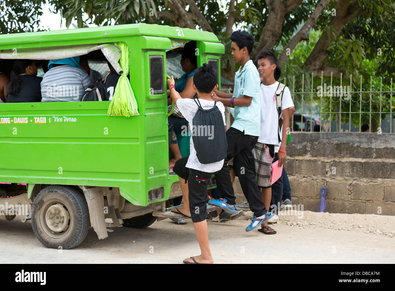 Pupils in the rural Countryside on Bohol Island, Philippines Stock ...