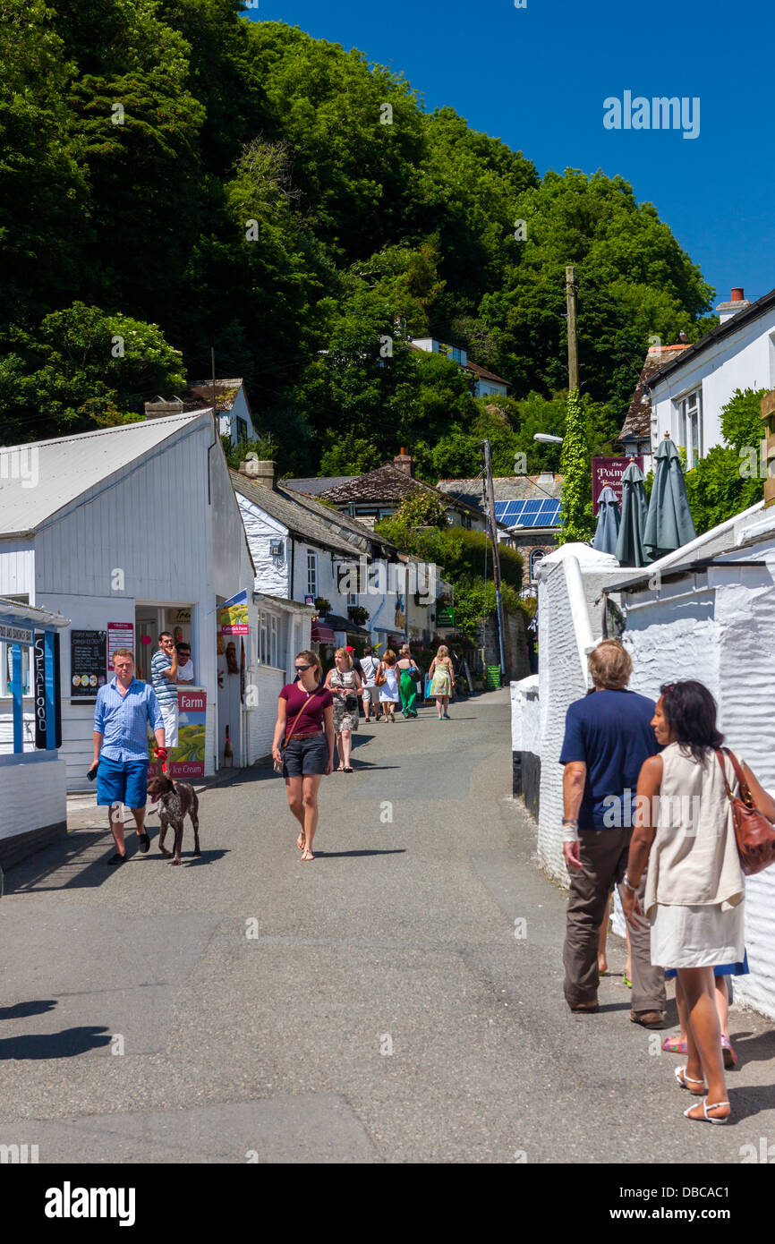 Street scene polperro cornwall hi-res stock photography and images - Alamy