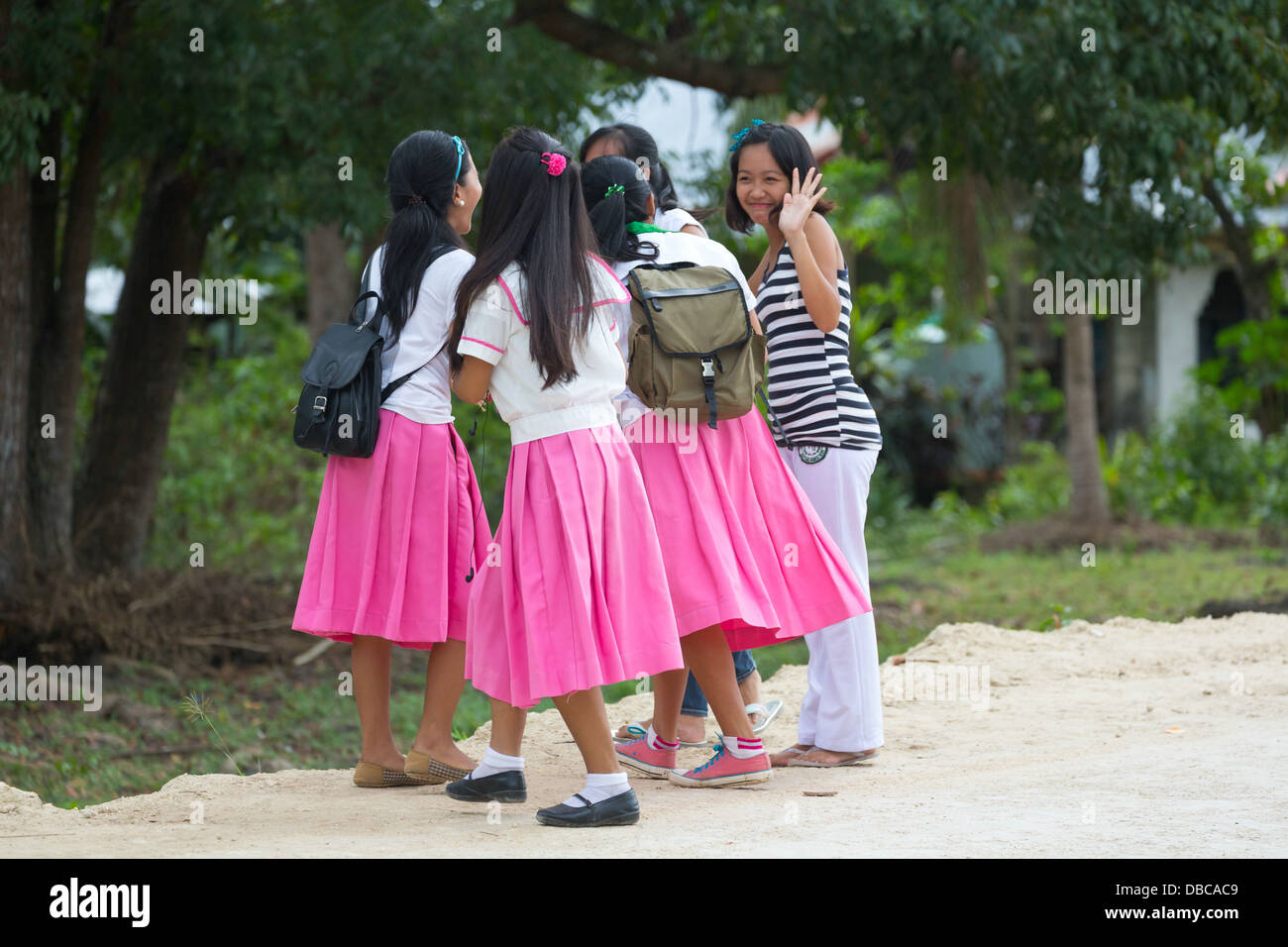 Pupils in the rural Countryside on Bohol Island, Philippines Stock ...