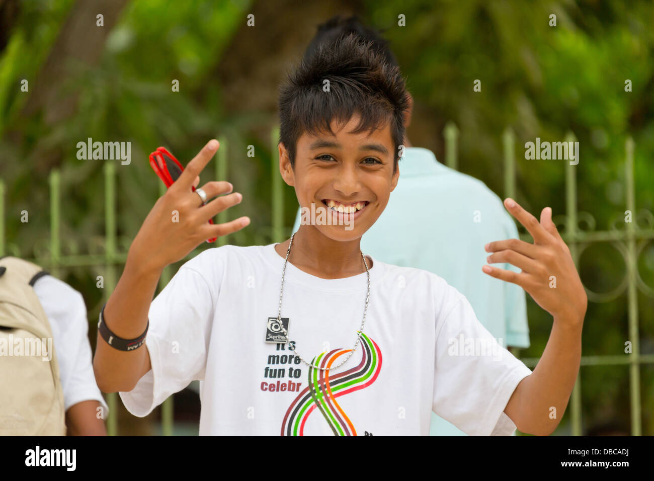 Local Boy posing in the rural Countryside on Bohol Island, Philippines ...