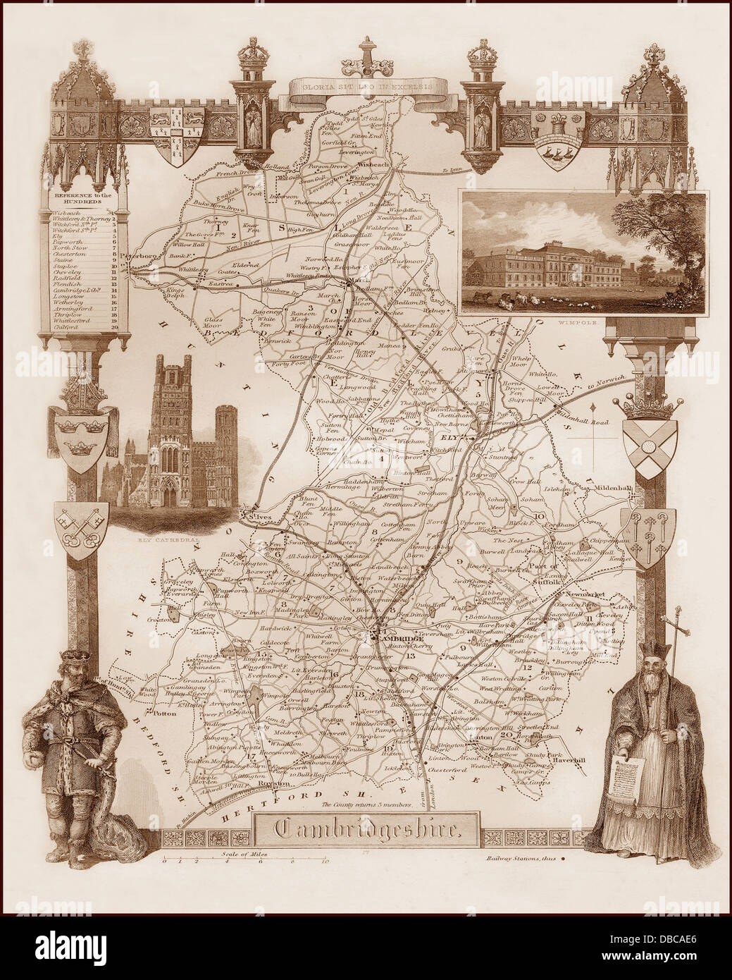 Old map of cambridge hi-res stock photography and images - Alamy