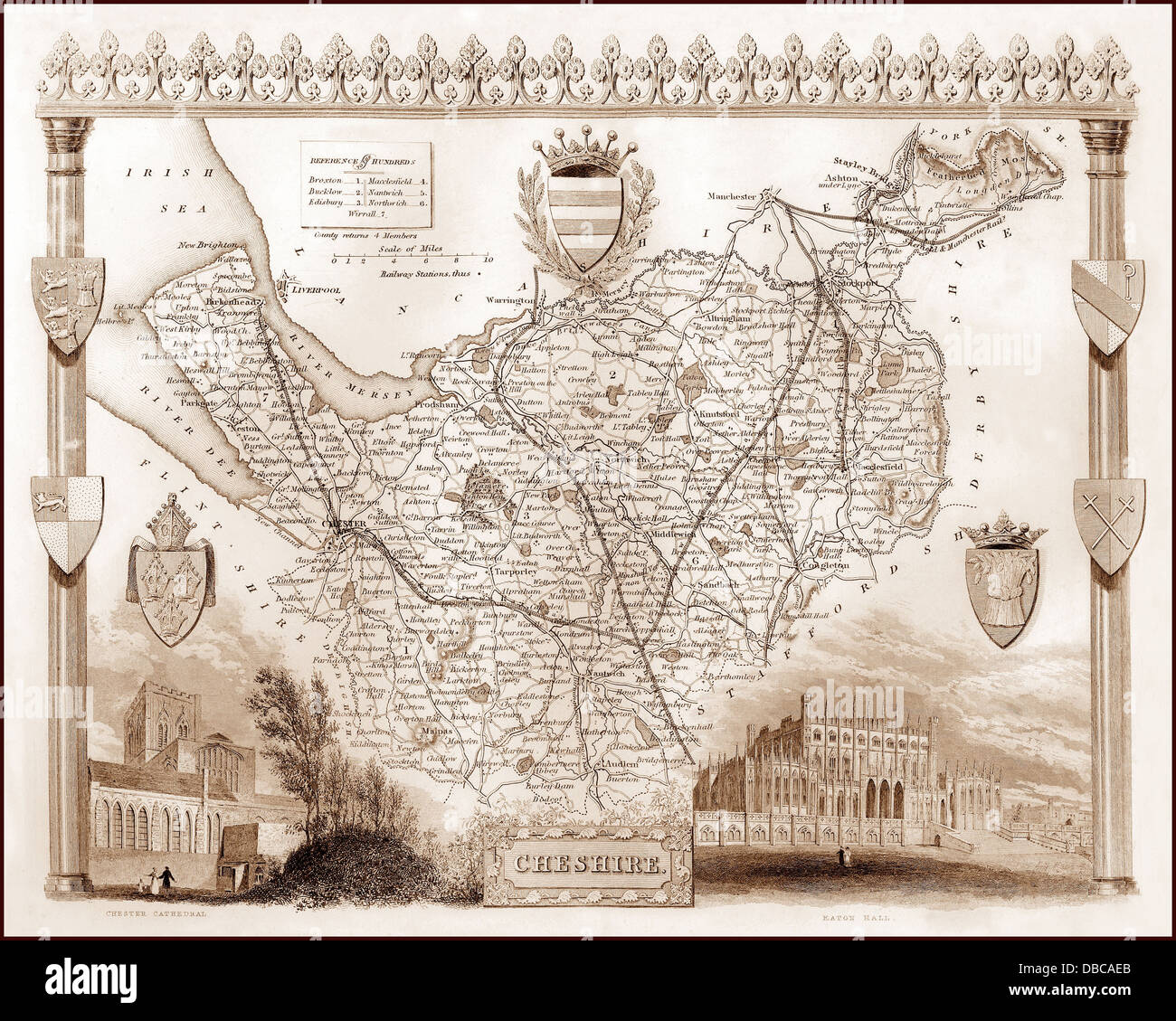 Map of cheshire england hi-res stock photography and images - Alamy