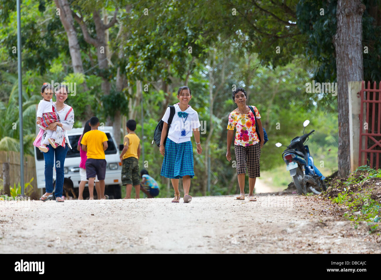 Pupils in the rural Countryside on Bohol Island, Philippines Stock ...