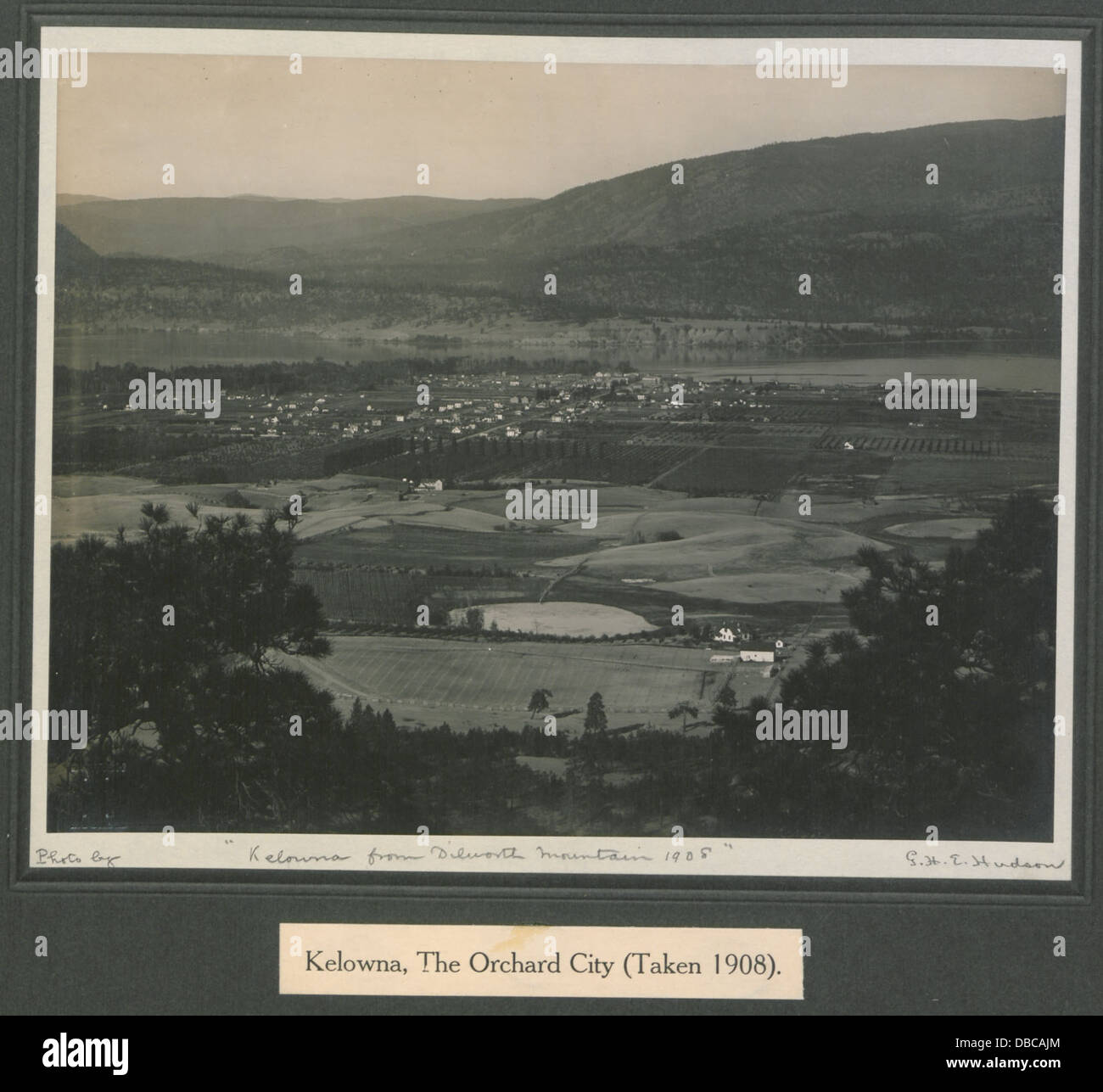 This historical photograph from 1908 shows Kelowna, British Columbia ...
