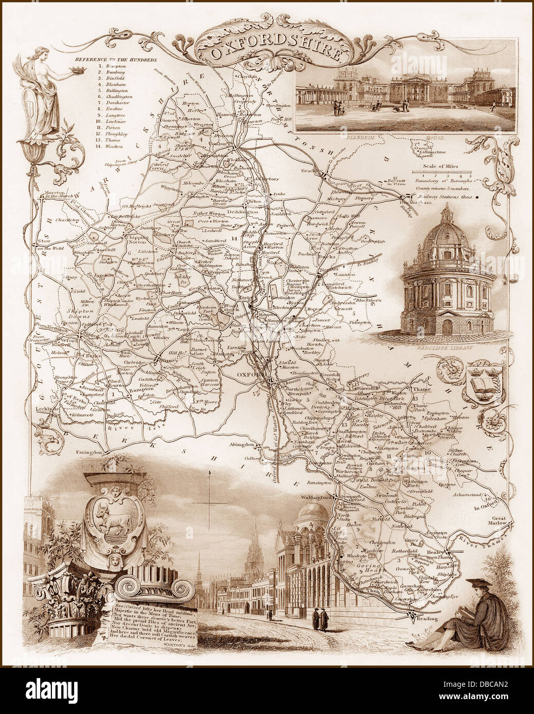 Old oxfordshire map hi-res stock photography and images - Alamy