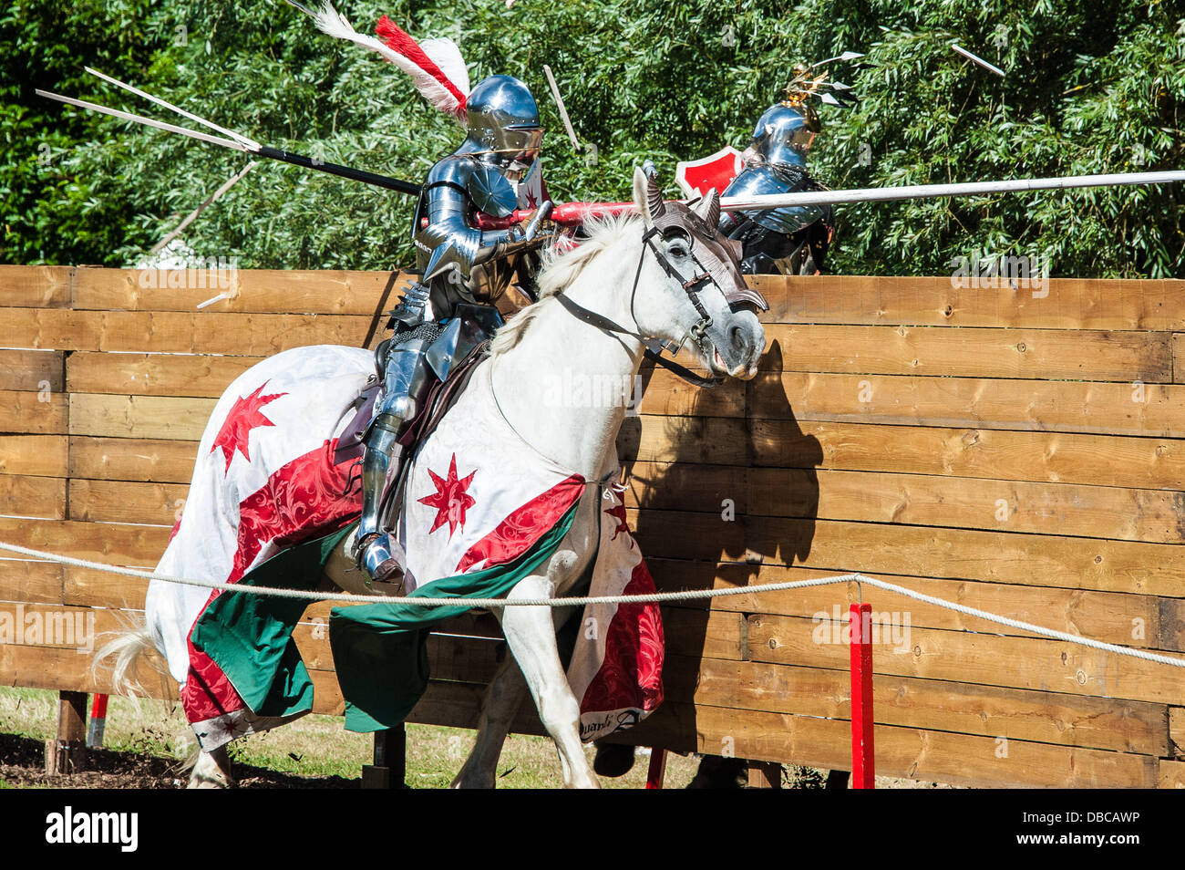 Lance splinters fly as individual joust winner Wolfgang von der Weden ...