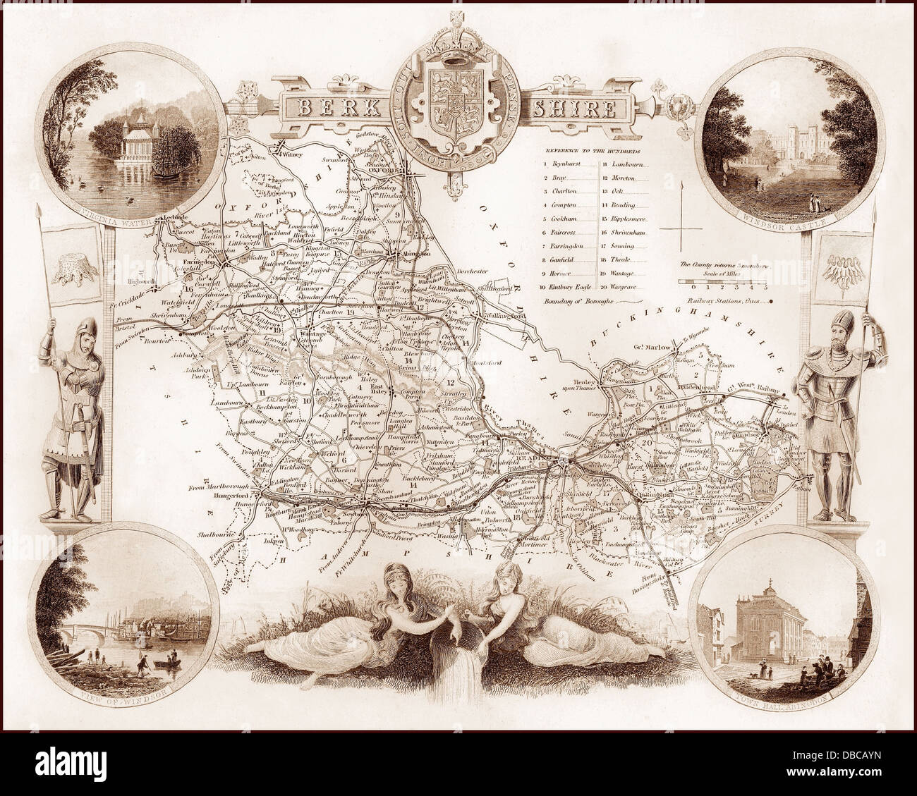 1840s Victorian Map of Berkshire Stock Photo - Alamy