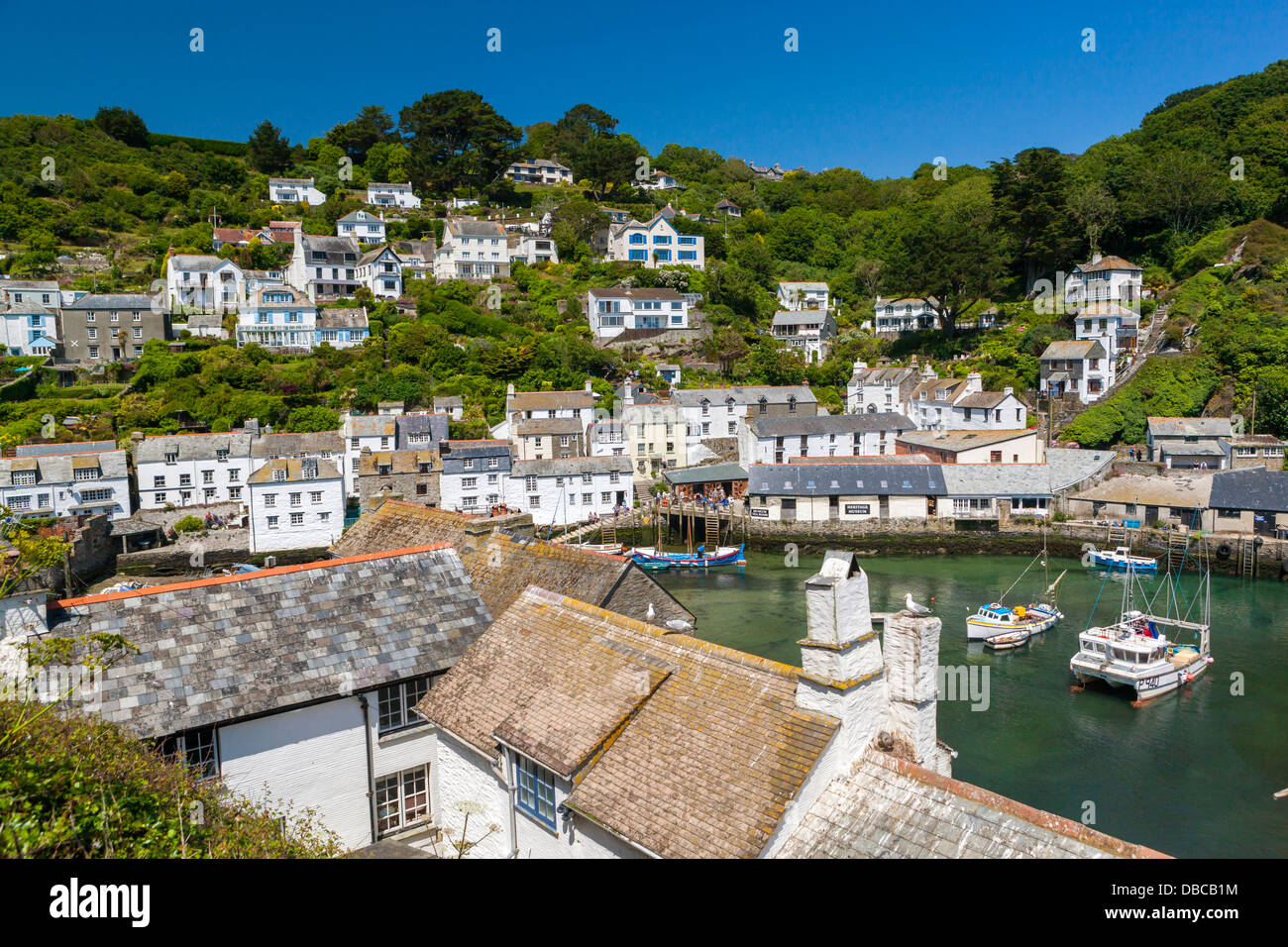 The coastal village of Polperro in Cornwall, England, United Kingdom ...