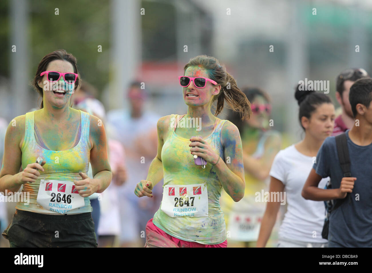 Image from the Rainbow Run in Dun Laoghaire in the south of Dublin. The ...