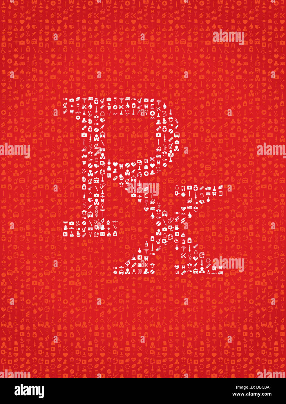 Illustration of RX sign on red background Stock Photo - Alamy