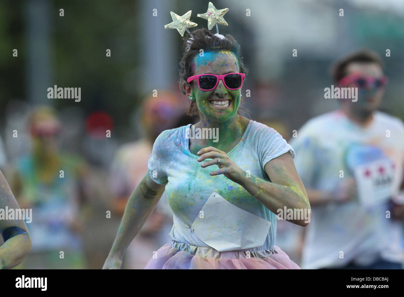 Image from the Rainbow Run in Dun Laoghaire in the south of Dublin. The ...