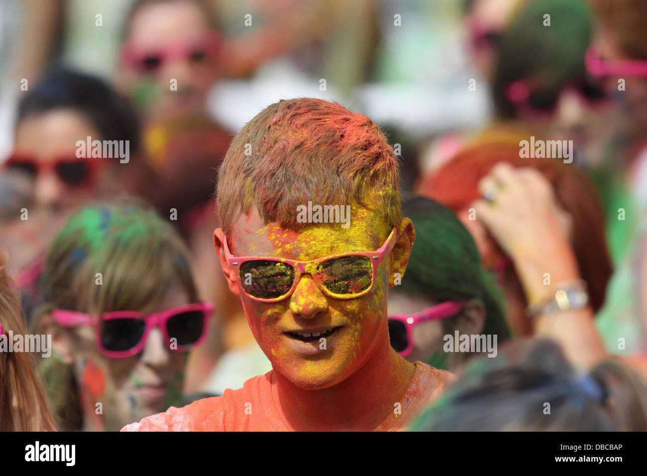 Image from the Rainbow Run in Dun Laoghaire in the south of Dublin. The ...
