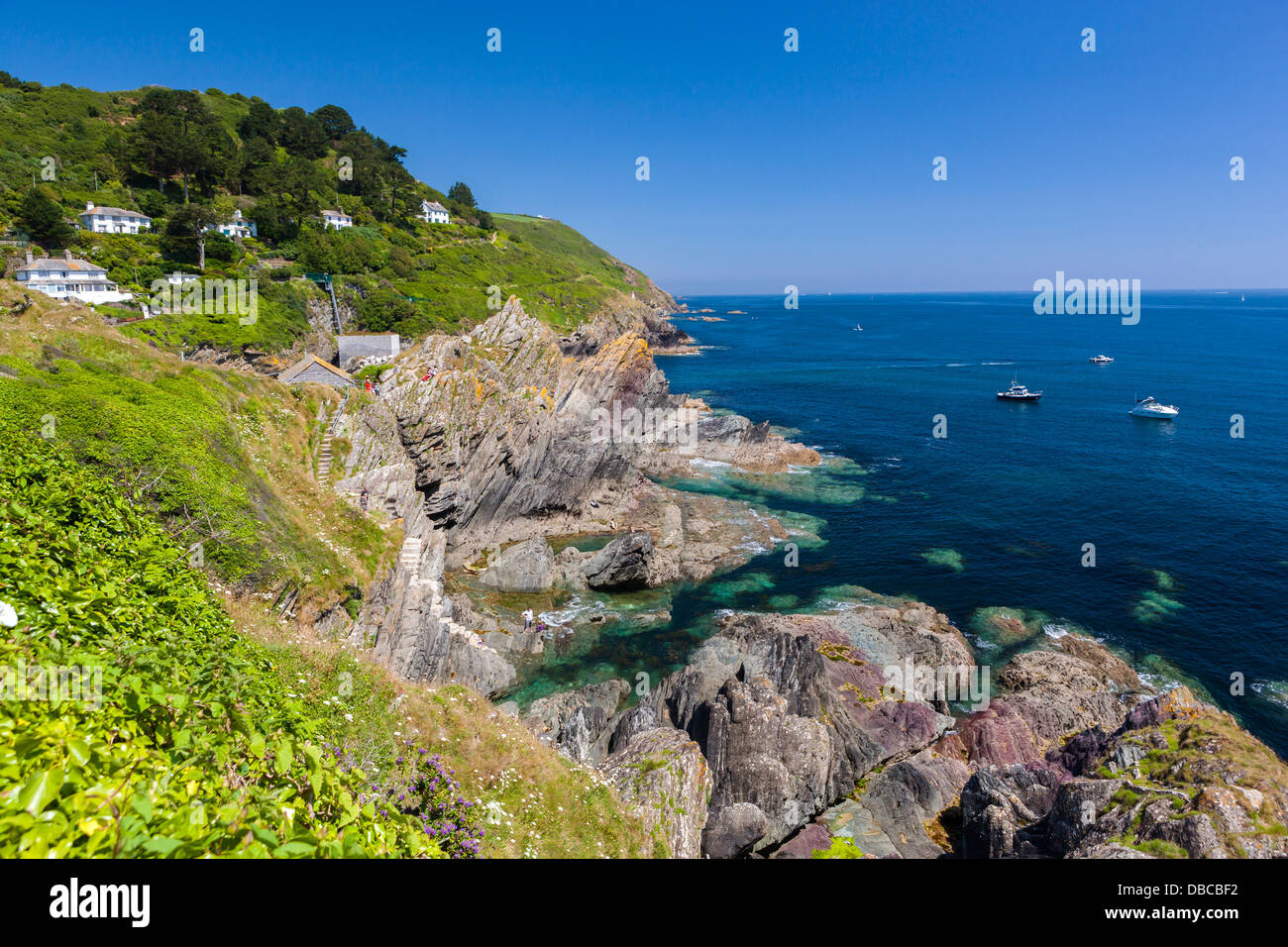 The coastal village of Polperro in Cornwall, England, United Kingdom ...