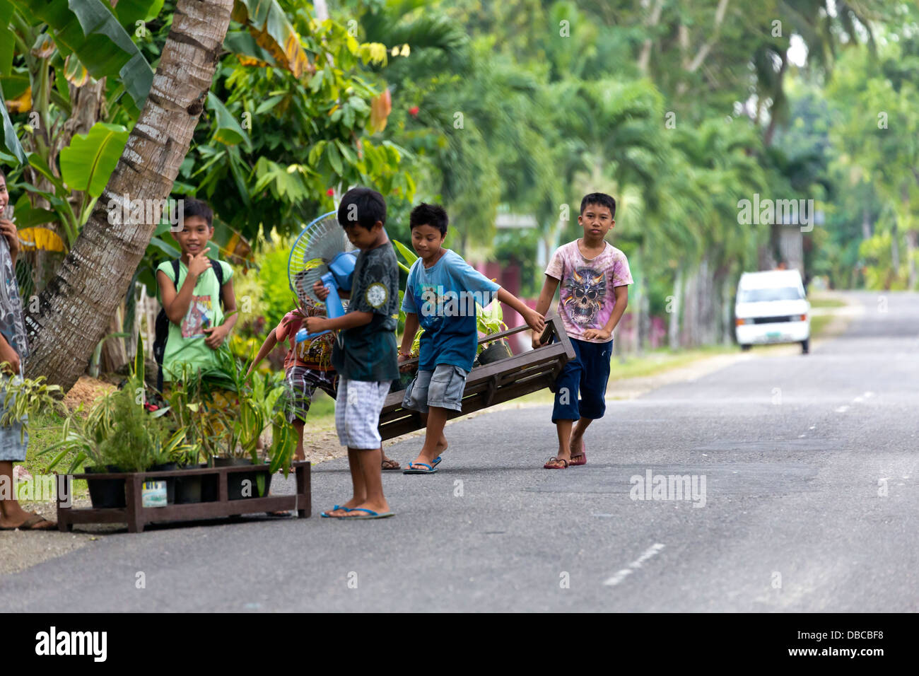 Cheerful local Boys in the Countryside on Bohol Island, Philippines ...