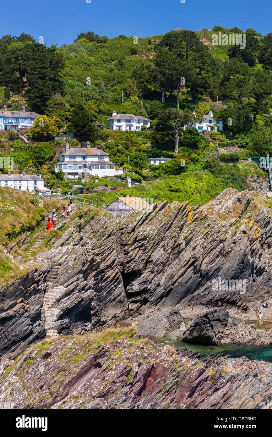 The coastal village of Polperro in Cornwall, England, United Kingdom ...