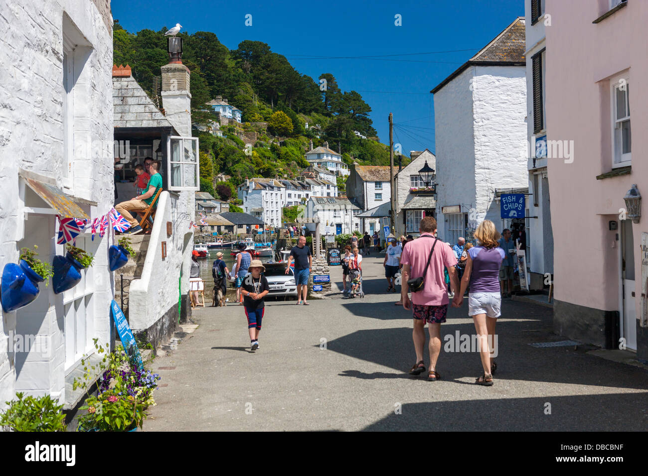 The coastal village of Polperro in Cornwall, England, United Kingdom ...