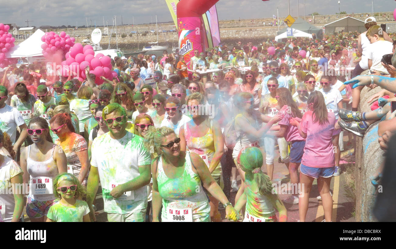 Image from the Rainbow Run in Dun Laoghaire in the south of Dublin. The ...