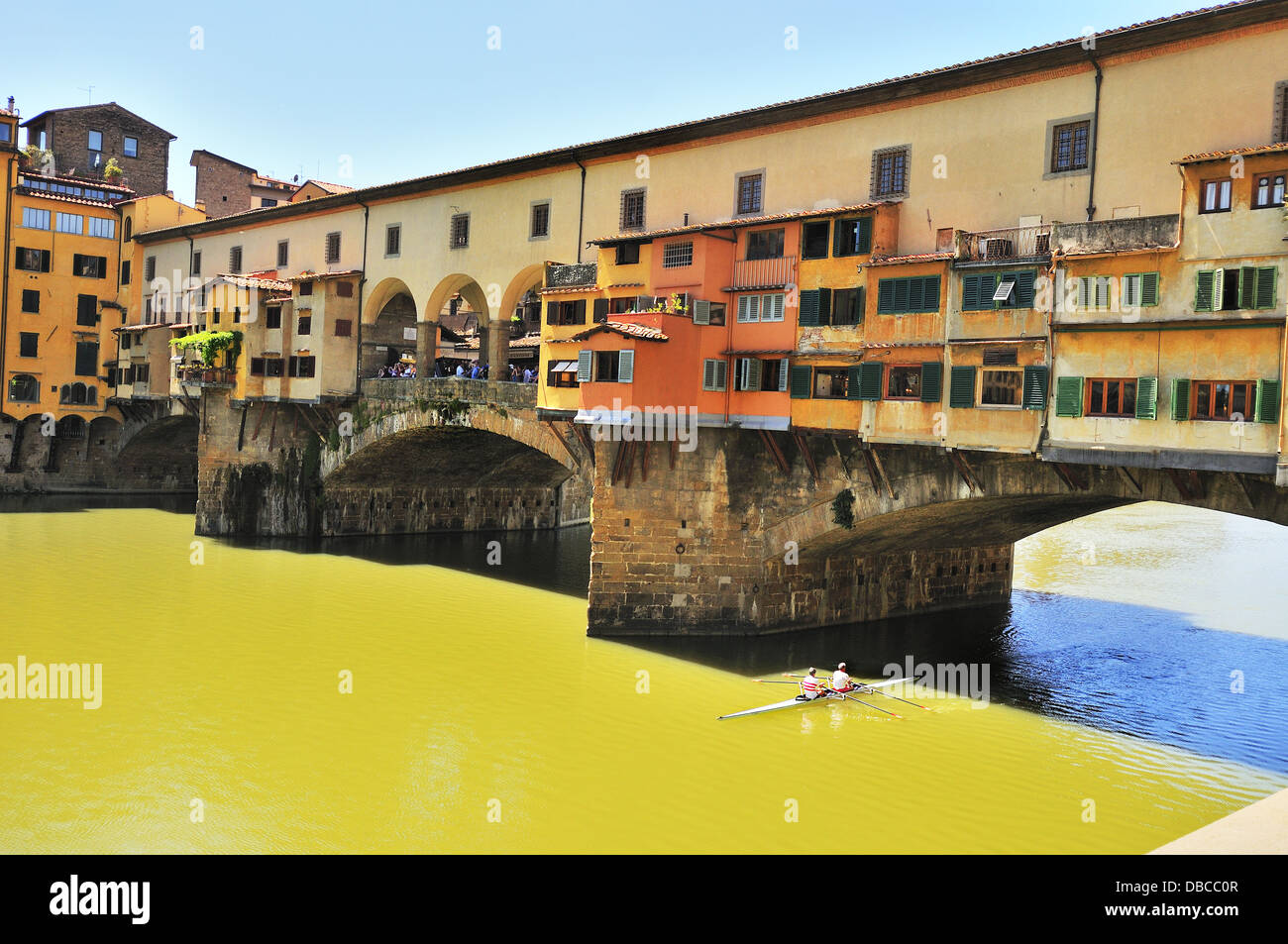 Ponte Vecchio the famous medieval stone closed-spandrel segmental arch ...